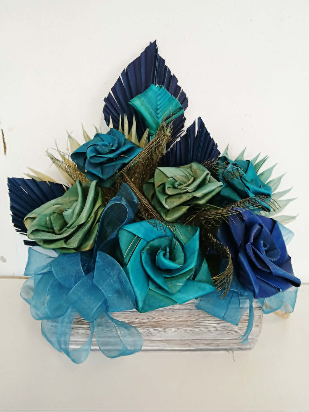 Blue Beauty Trough Arrangement – Flax & Fibre